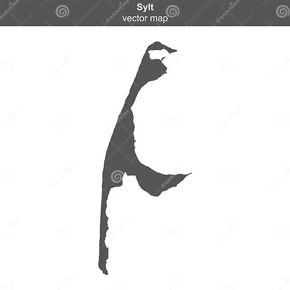 Map of Sylt Island on White Background Stock Vector - Illustration of ...