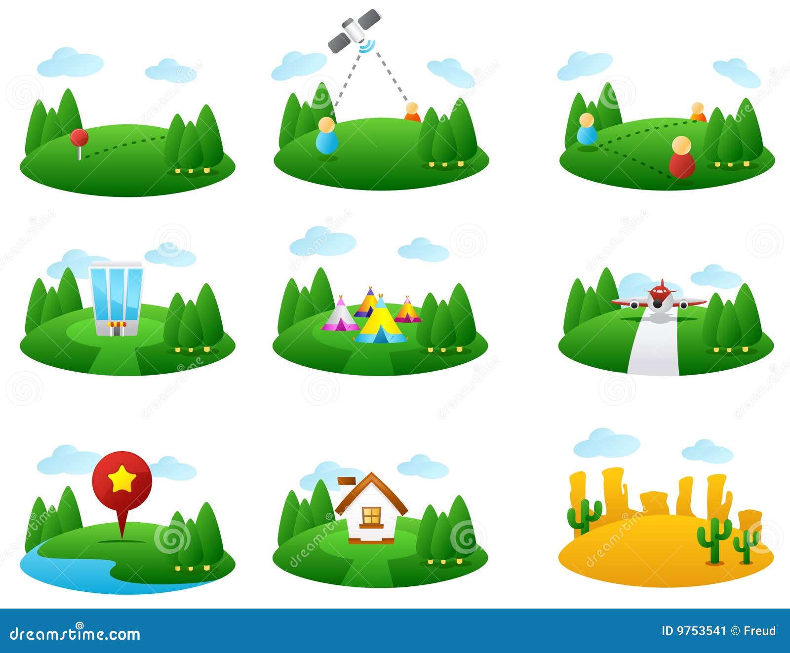 Map Symbol stock illustration. Illustration of island - 9753541