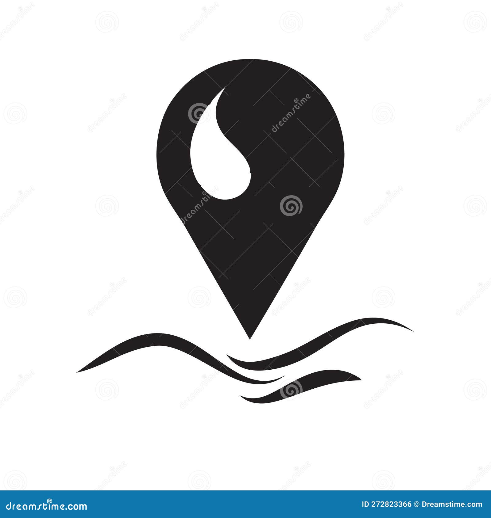 Map symbol for water stock vector. Illustration of ecology - 272823366
