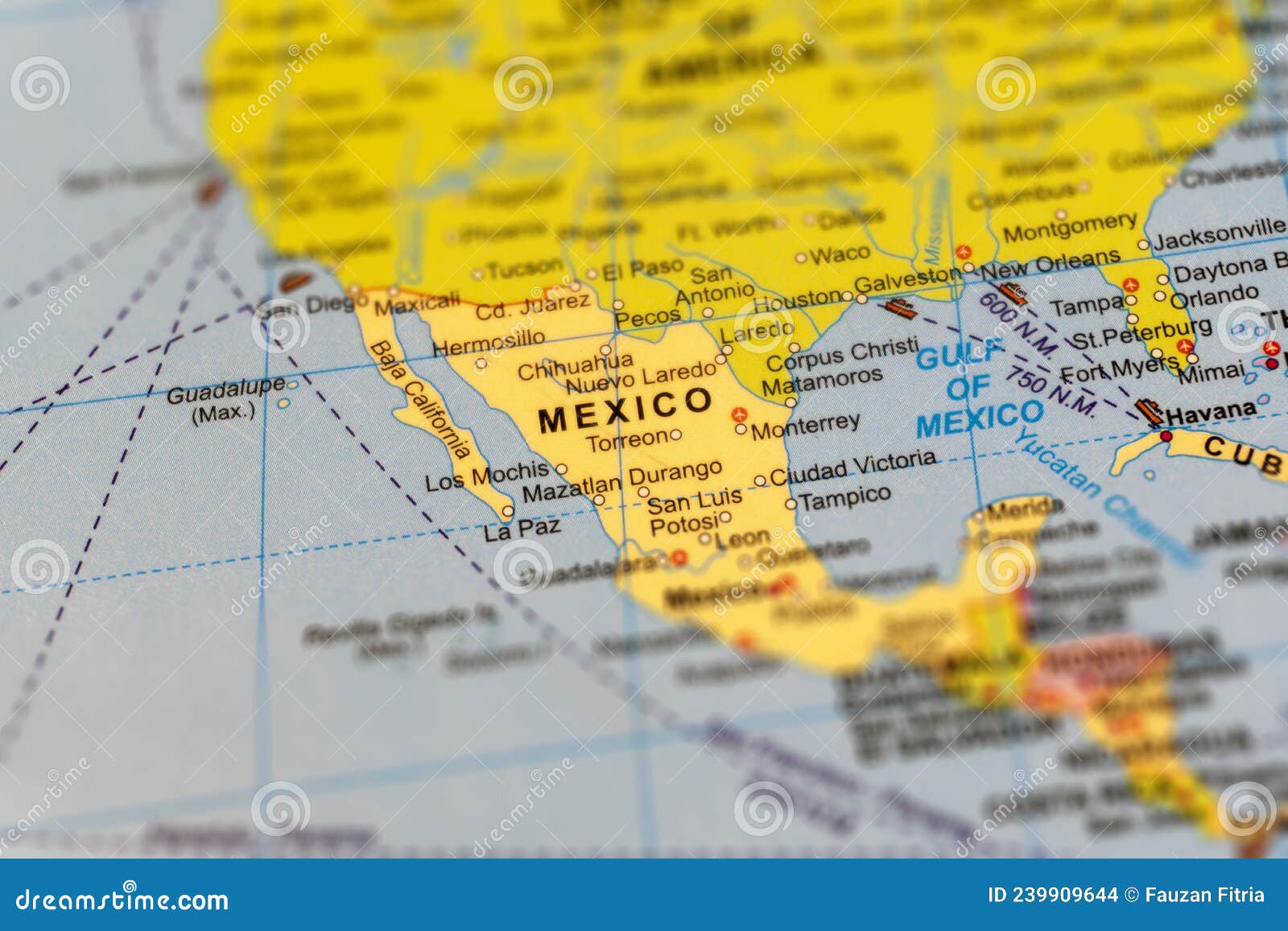 Mexico on the Map. Close Up and Selective Focus Photography. Travel ...