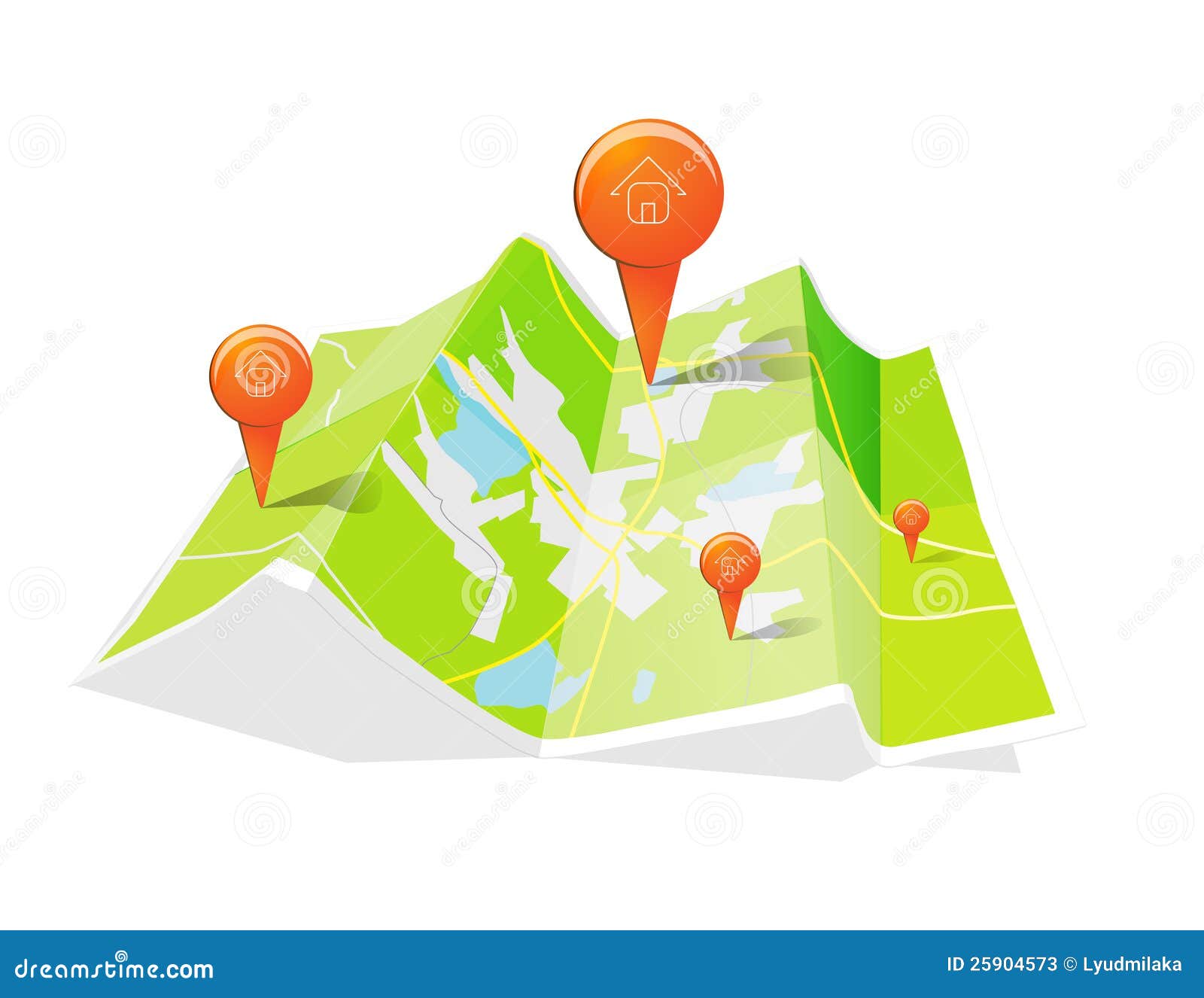 Map symbols stock illustration. Illustration of magnifying - 25904573