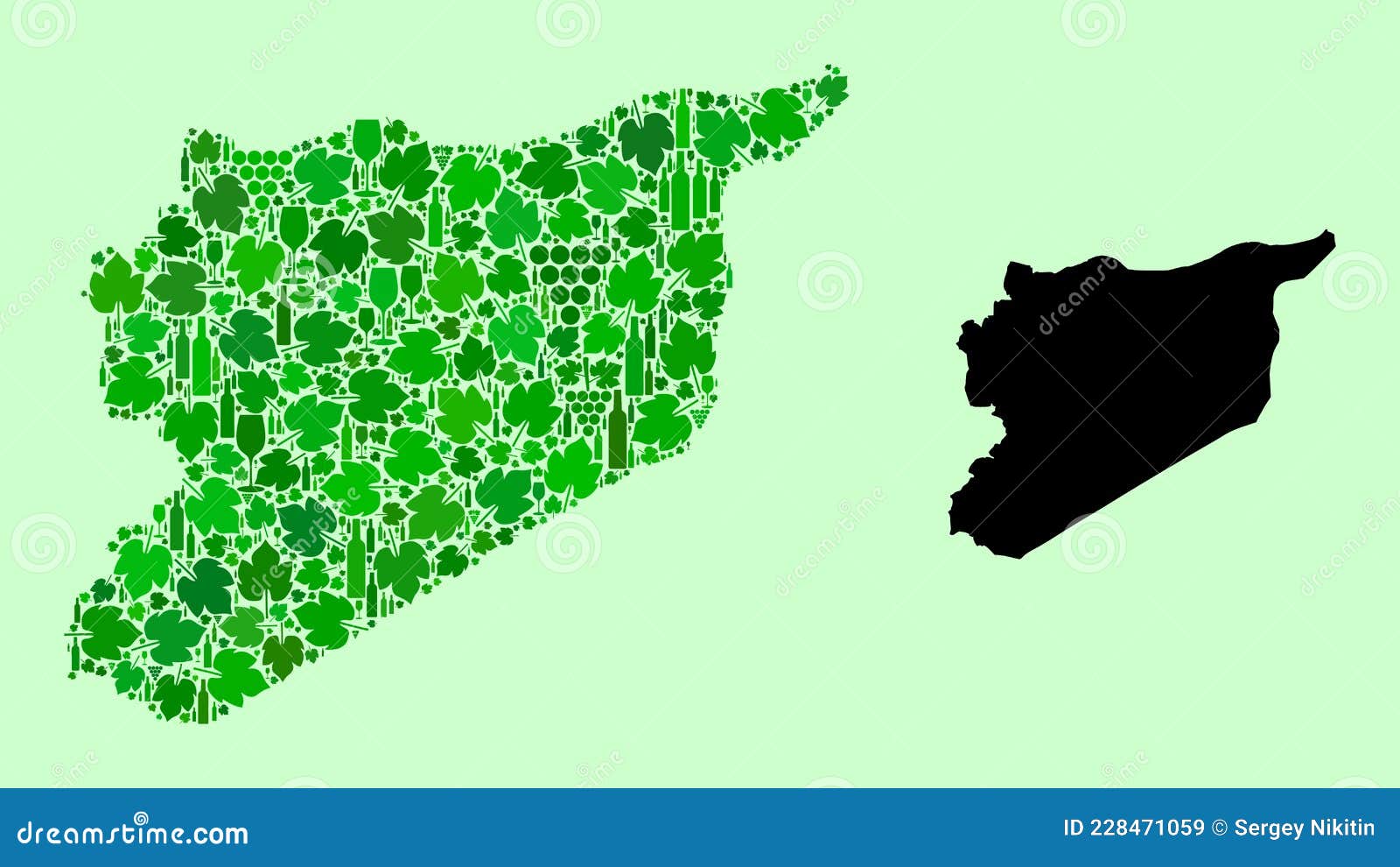 Map of Syria - Composition of Wine and Grapes Stock Vector ...