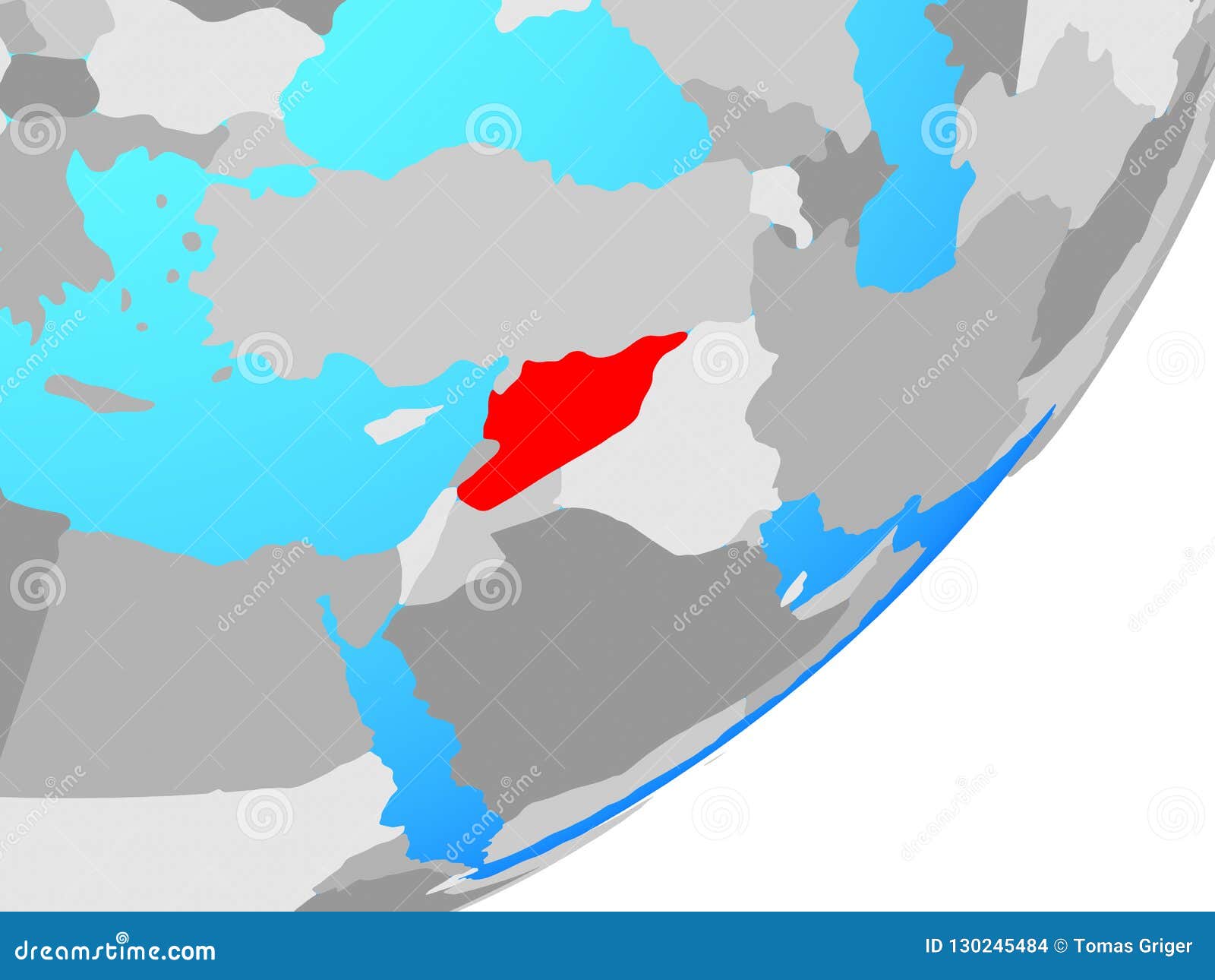 Map of Syria on globe stock illustration. Illustration of country ...