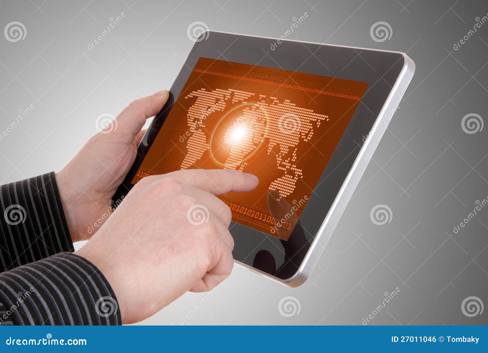 Map on Tablet , on Businessman Hands Stock Photo - Image of interaction ...