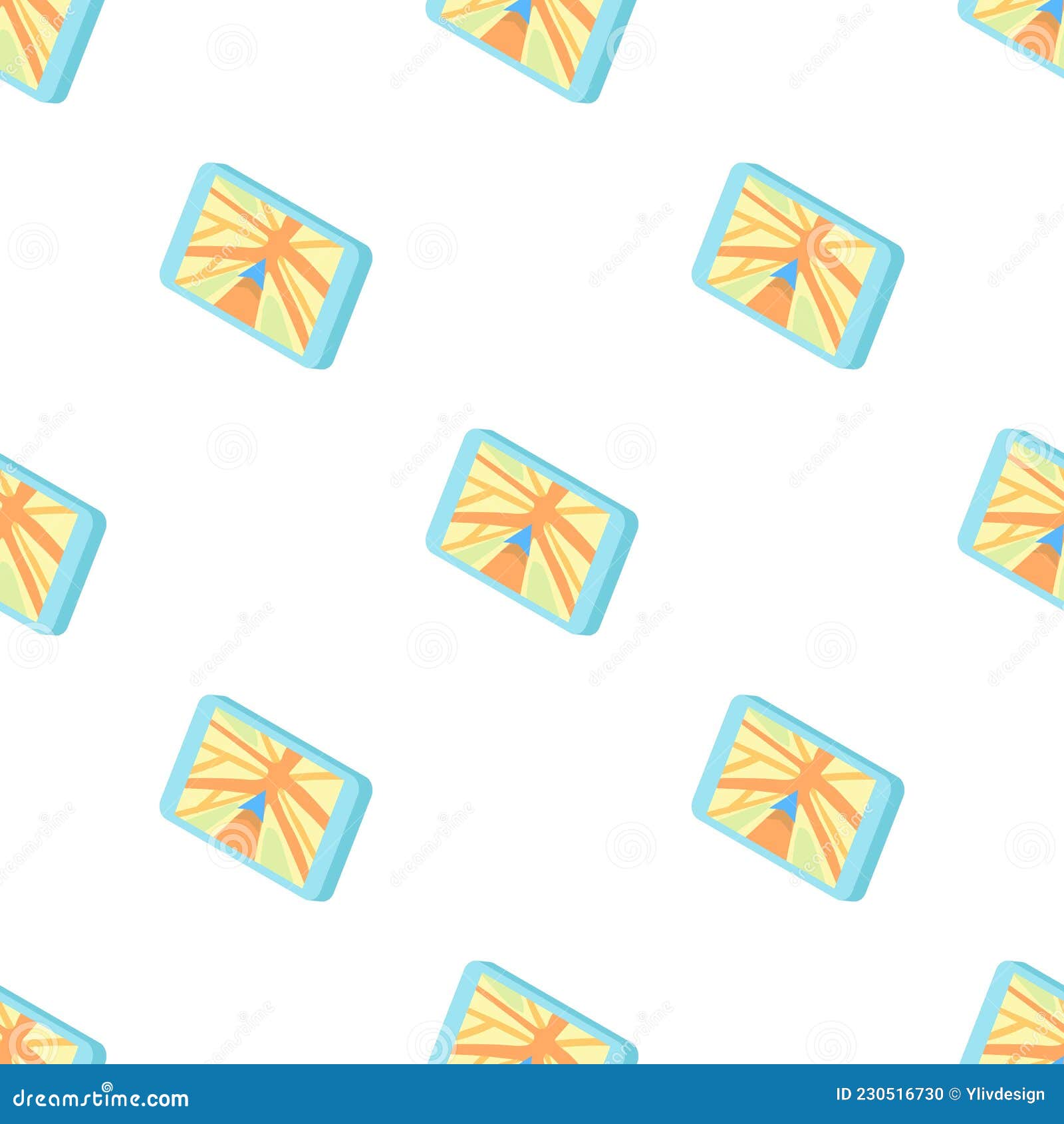 Map on Tablet Pattern Seamless Vector Stock Vector - Illustration of ...