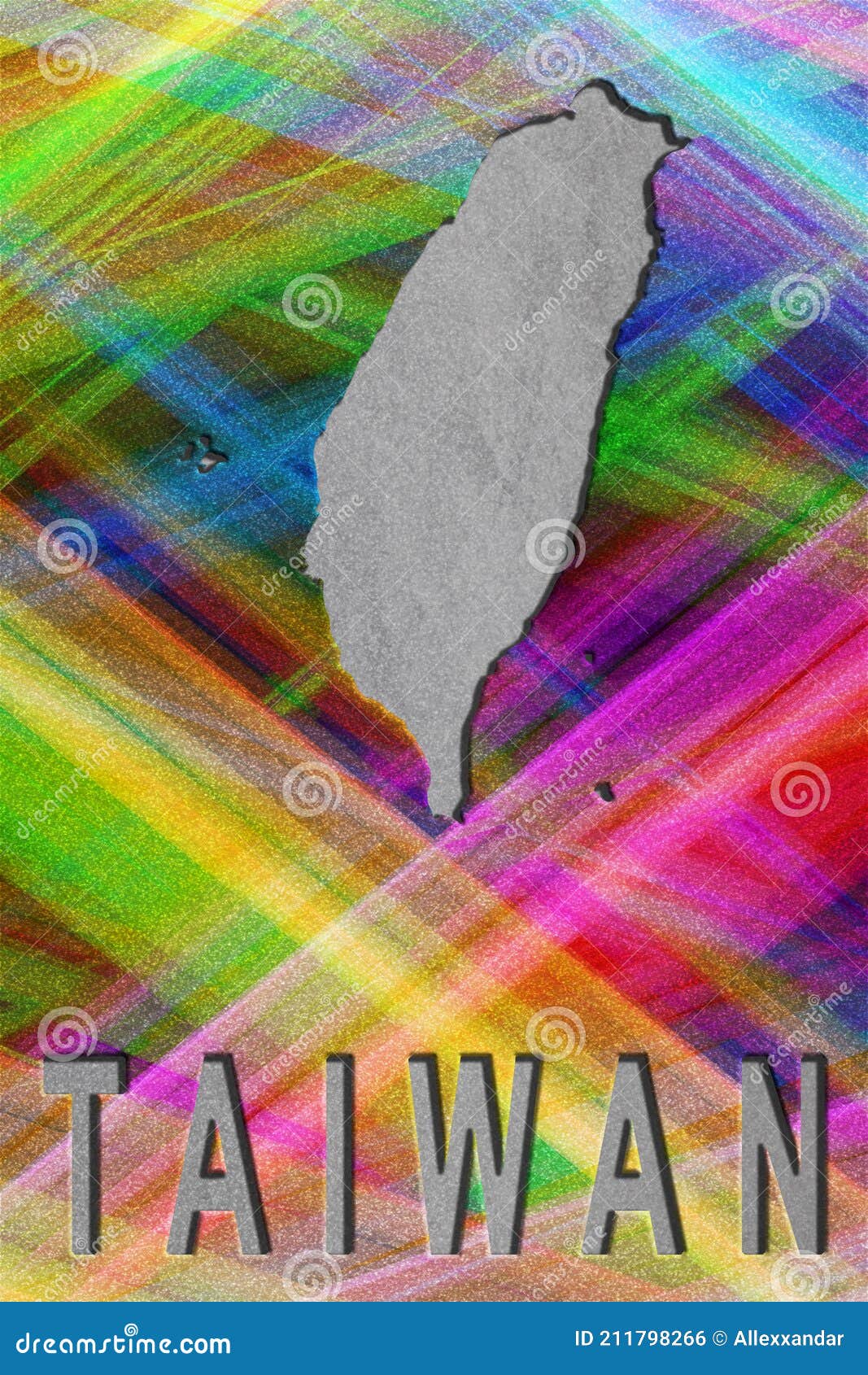 Map of Taiwan, Colorful Background Stock Illustration - Illustration of ...