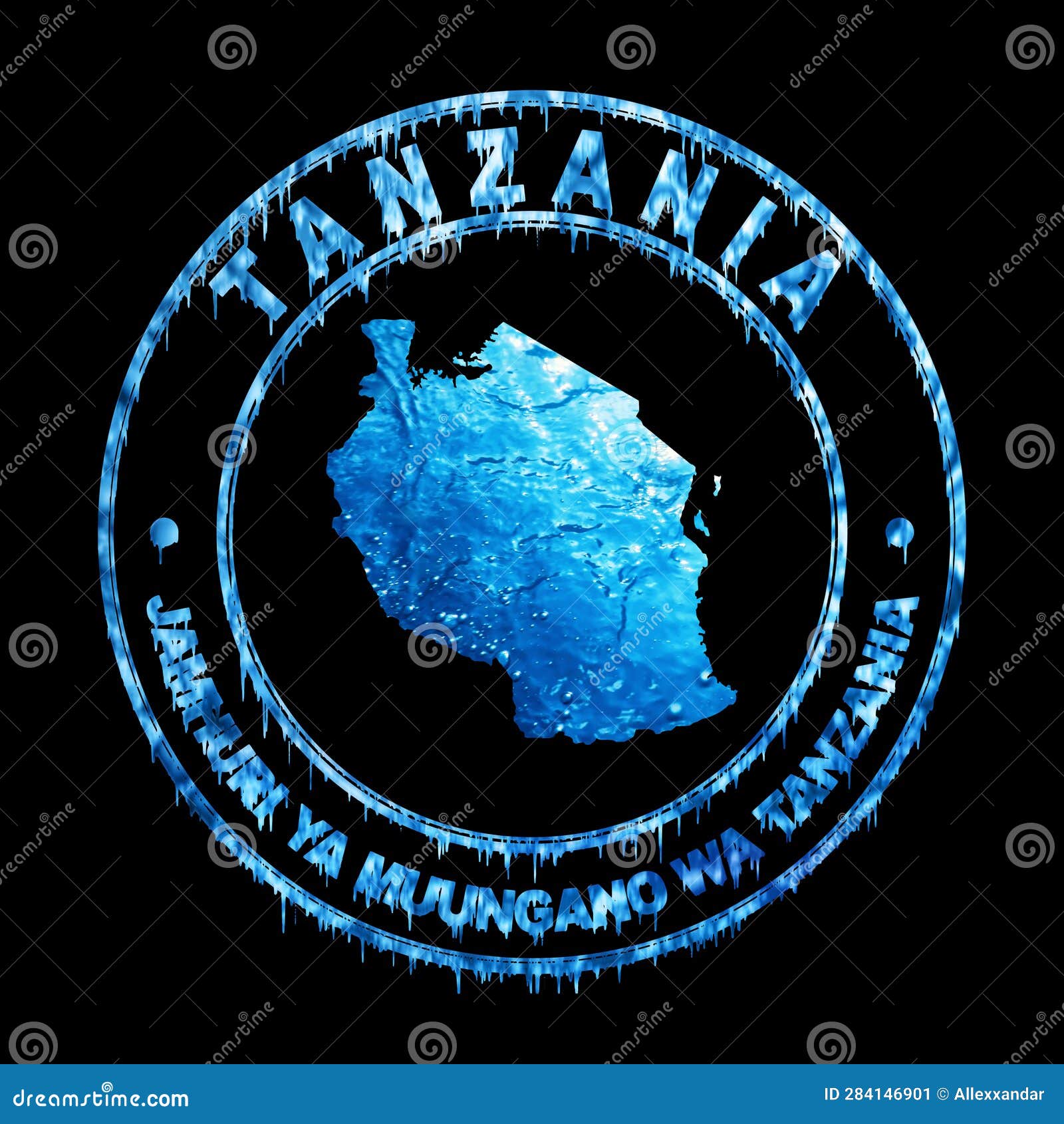 Map of Tanzania Water Concept Stock Illustration - Illustration of ...