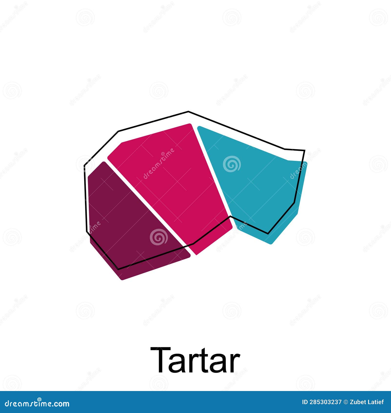 Map Of Tartar Vector Design Template, National Borders And Important ...