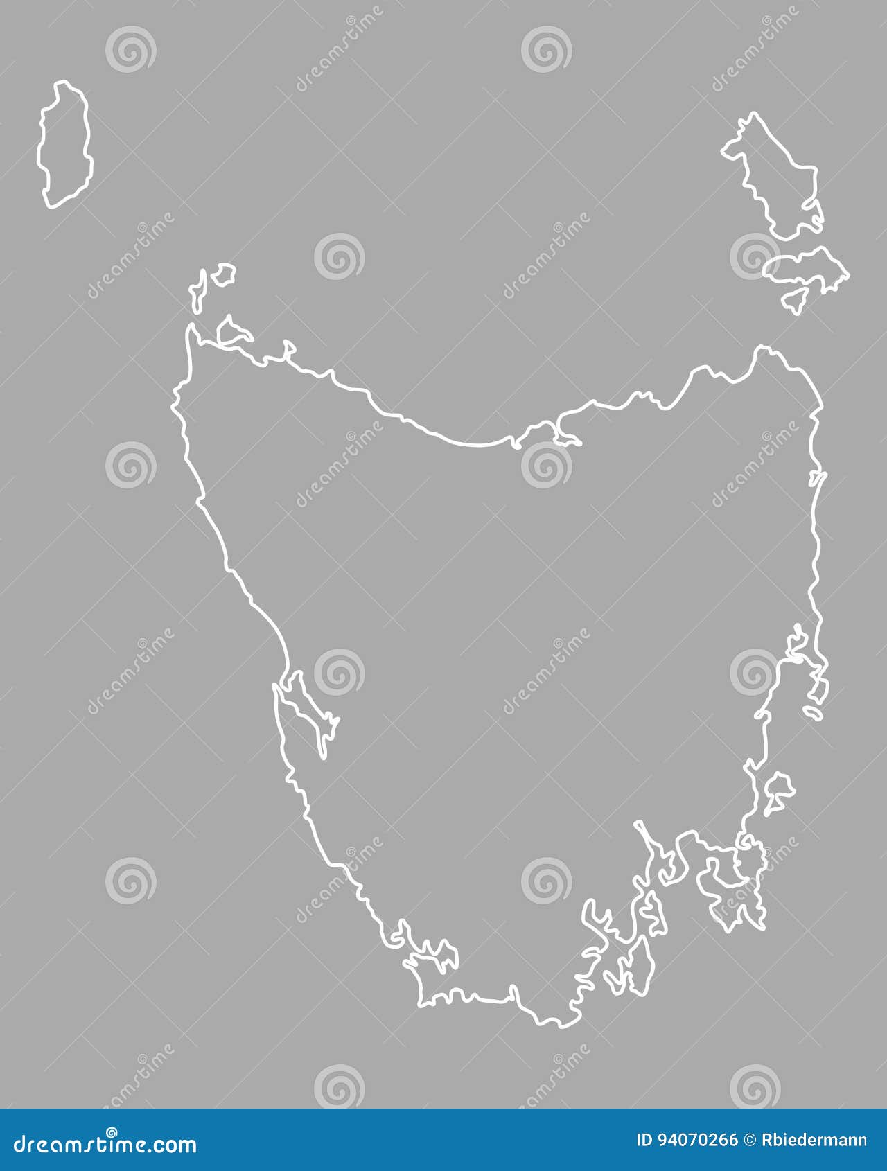 Map of Tasmania stock vector. Illustration of vector - 94070266