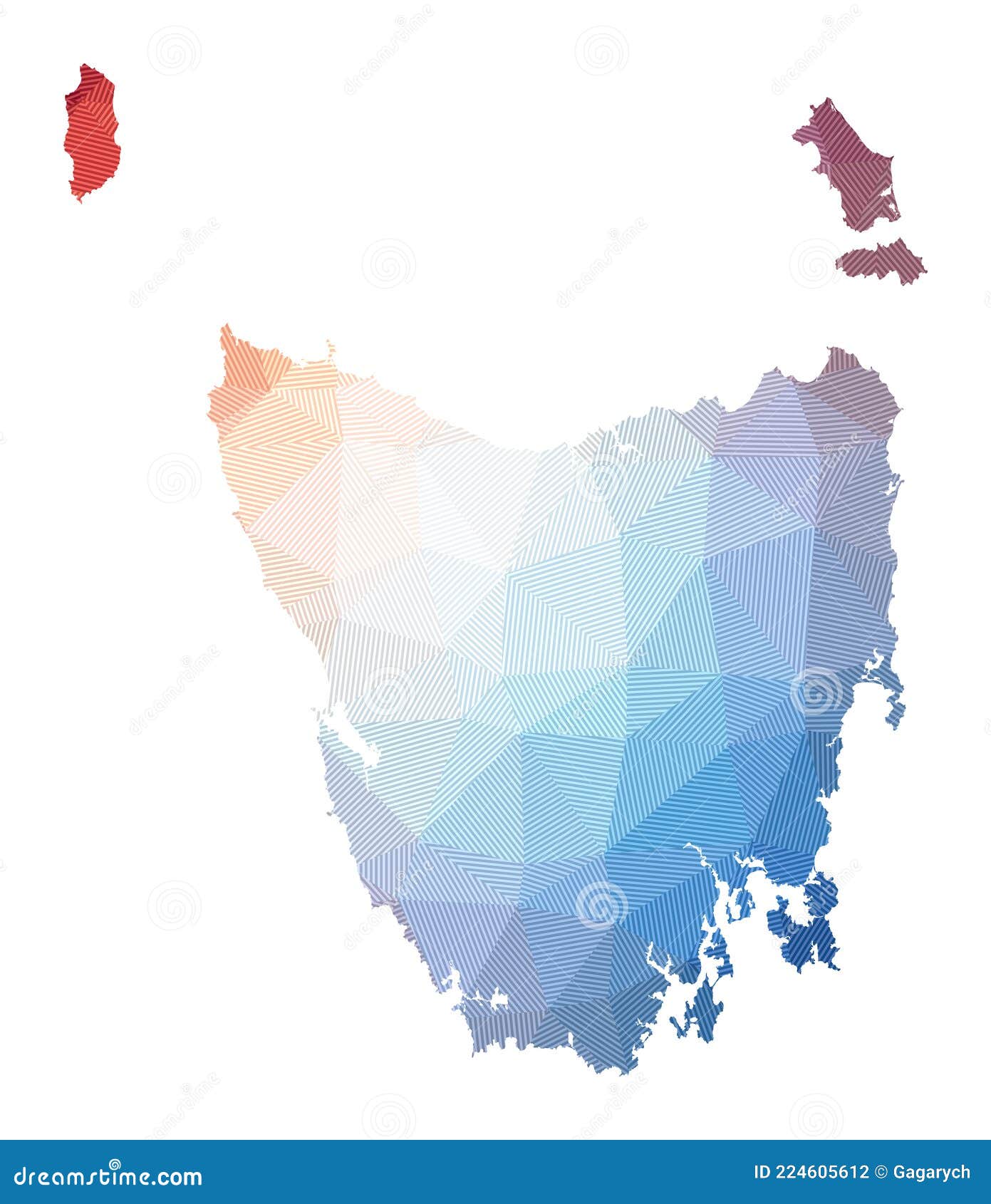 Map of Tasmania. stock vector. Illustration of design - 224605612