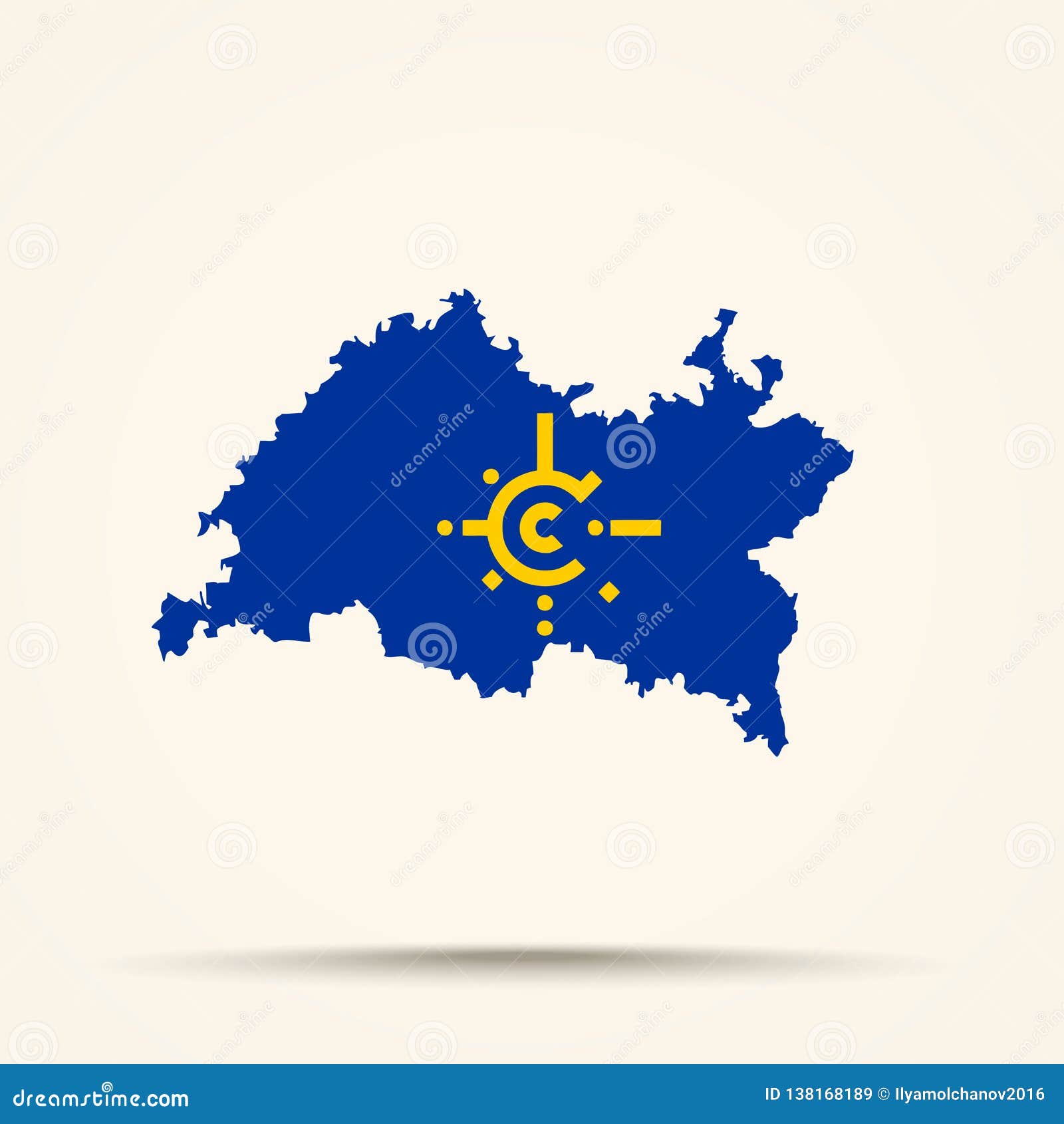 Map of Tatarstan in CEFTA Flag Colors Editorial Stock Image ...