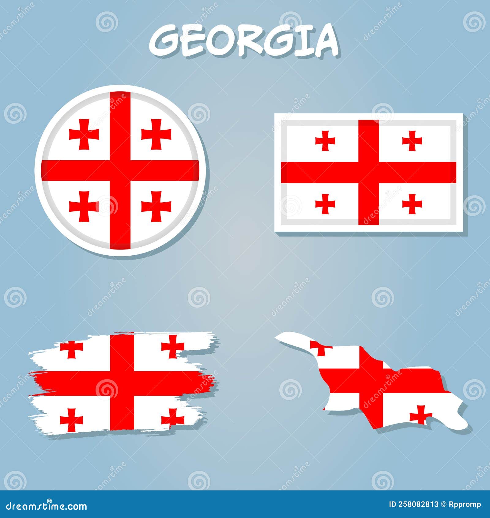 Map of Tbilisi with National Flag, Highly Detailed Editable Map of ...