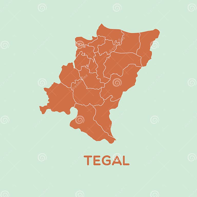 Map of Tegal. Vector Illustration Decorative Design Stock Vector ...