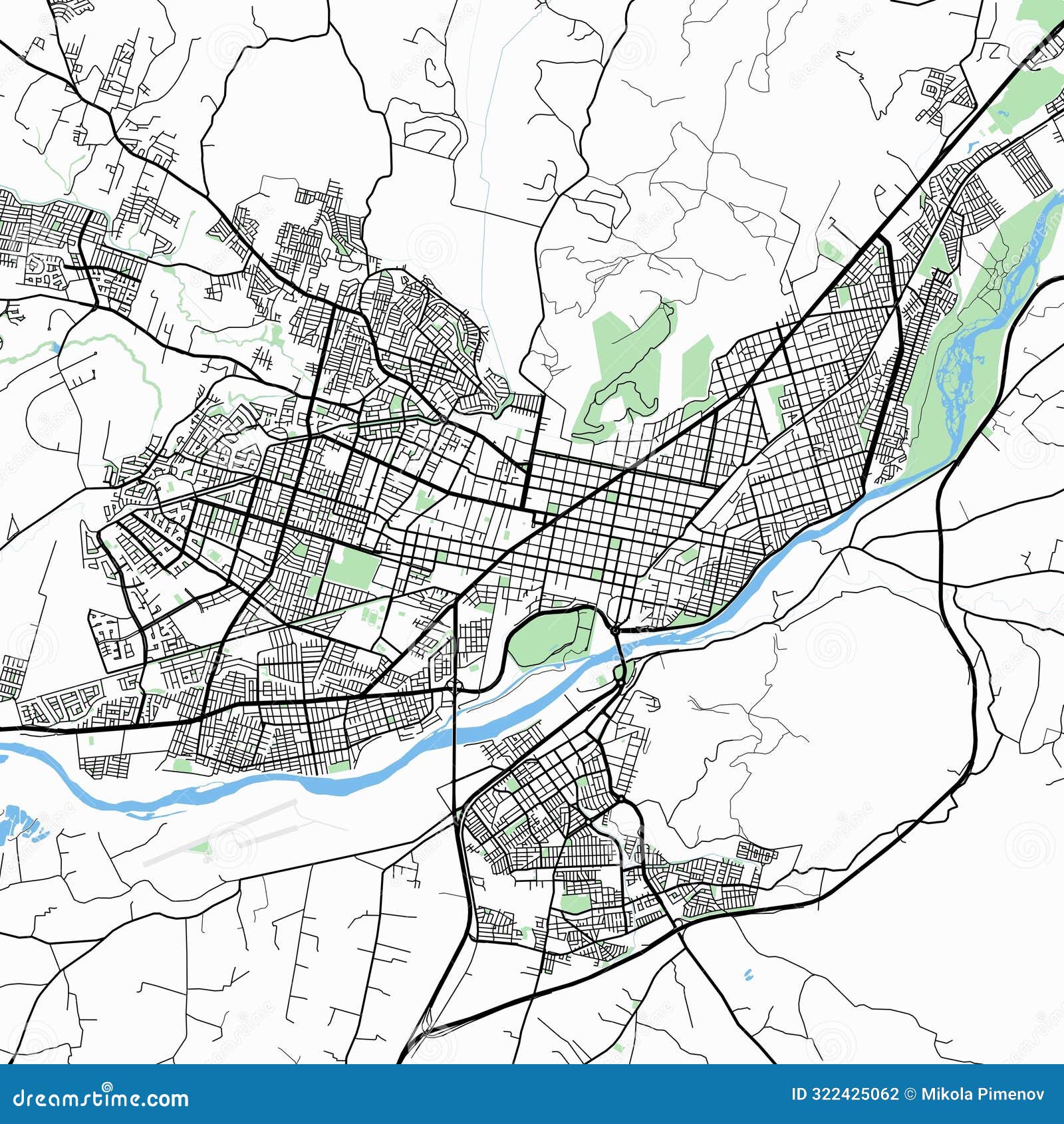 Map of Temuco city. stock illustration. Illustration of cartoon - 322425062
