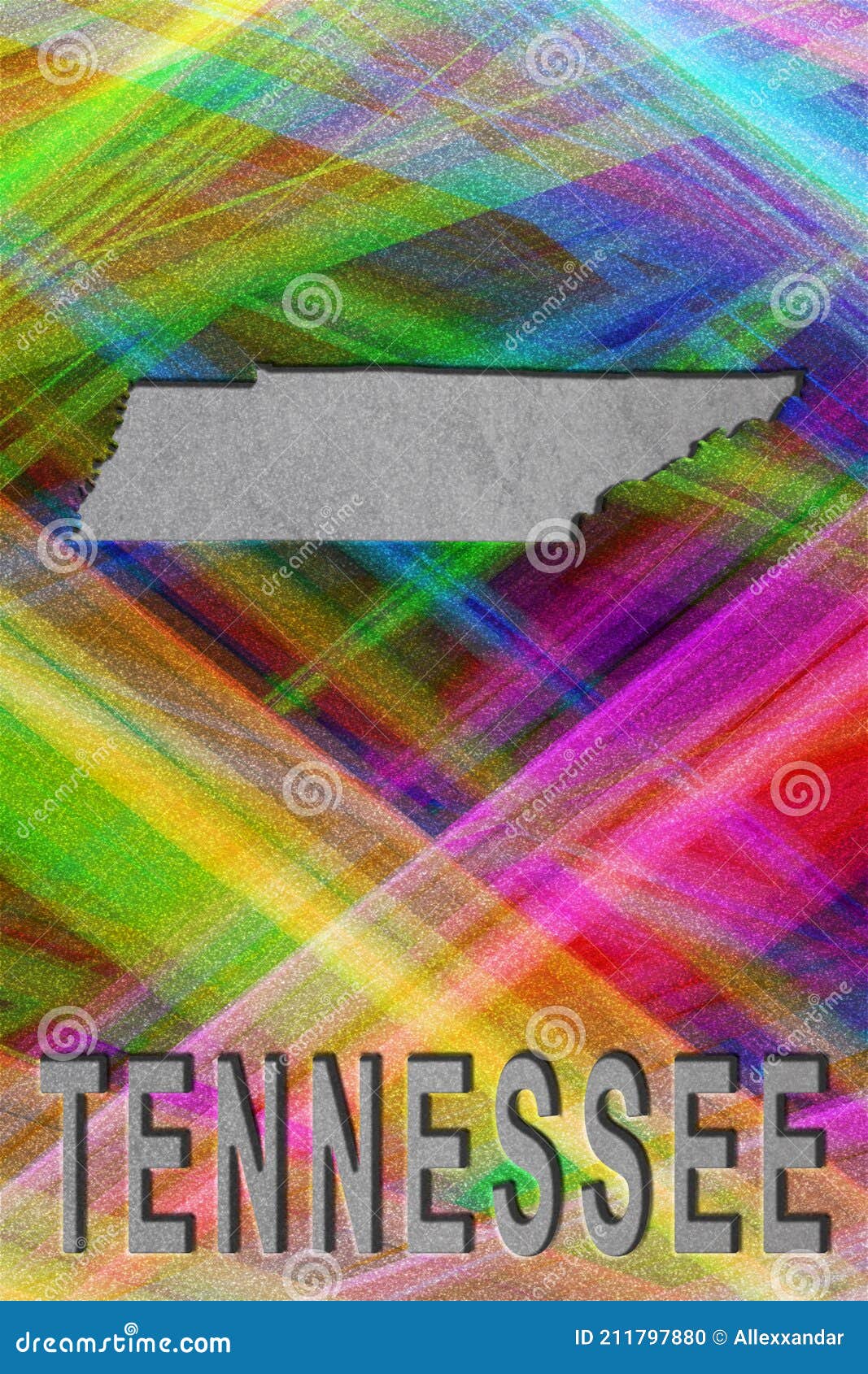 Map of Tennessee, Colorful Background Stock Illustration - Illustration ...