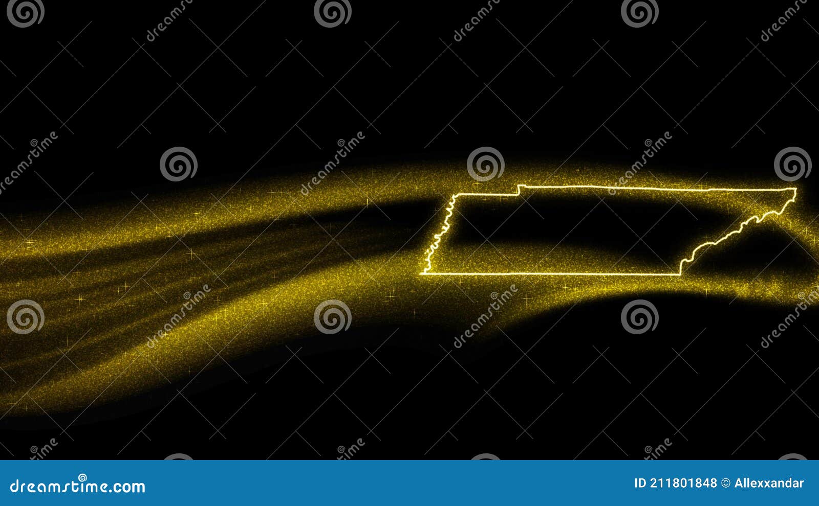 Map of Tennessee, Gold Glitter Map Stock Photo - Image of state, modern ...