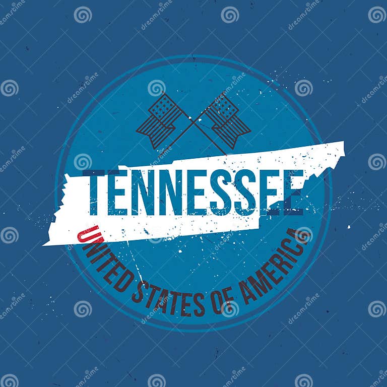 Map of Tennessee State Label. Vector Illustration Decorative Design ...