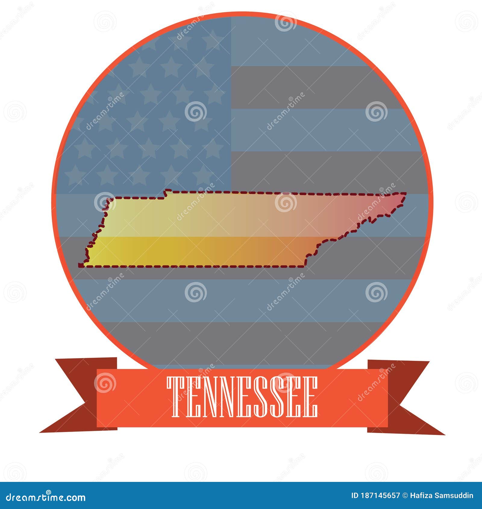 Map of Tennessee State. Vector Illustration Decorative Design Stock ...