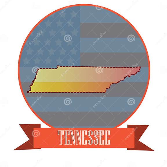 Map of Tennessee State. Vector Illustration Decorative Design Stock ...