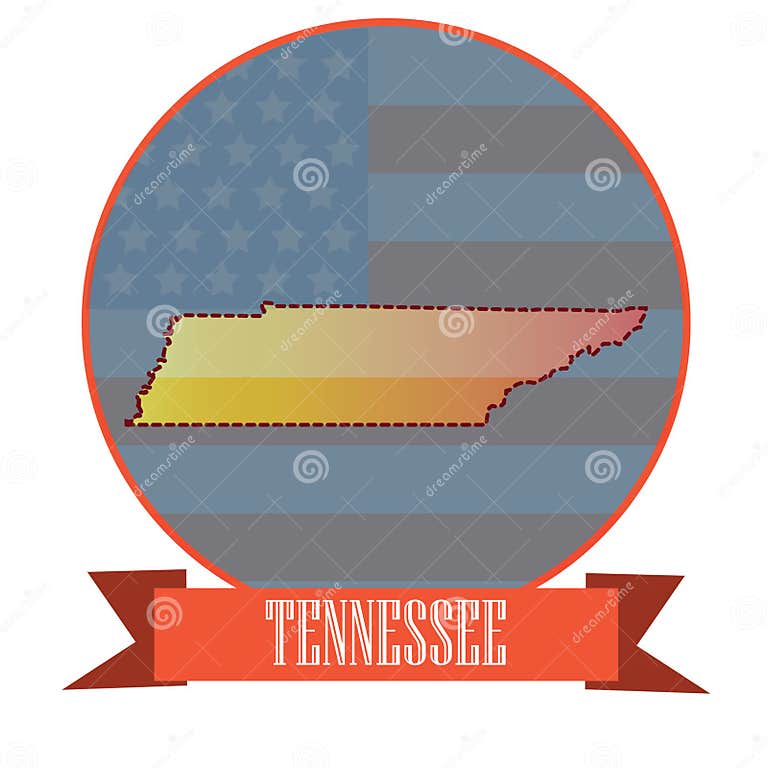 Map of Tennessee State. Vector Illustration Decorative Design Stock ...