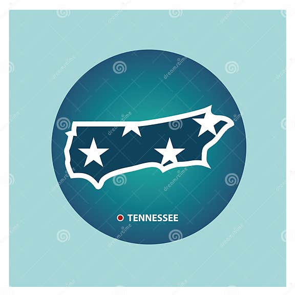 Map of Tennessee State. Vector Illustration Decorative Design Stock ...