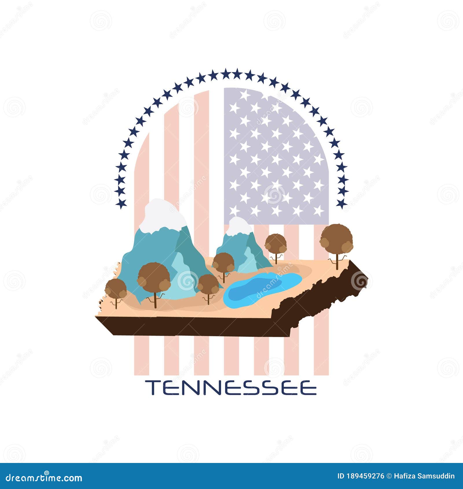 Map of Tennessee State. Vector Illustration Decorative Design Stock ...