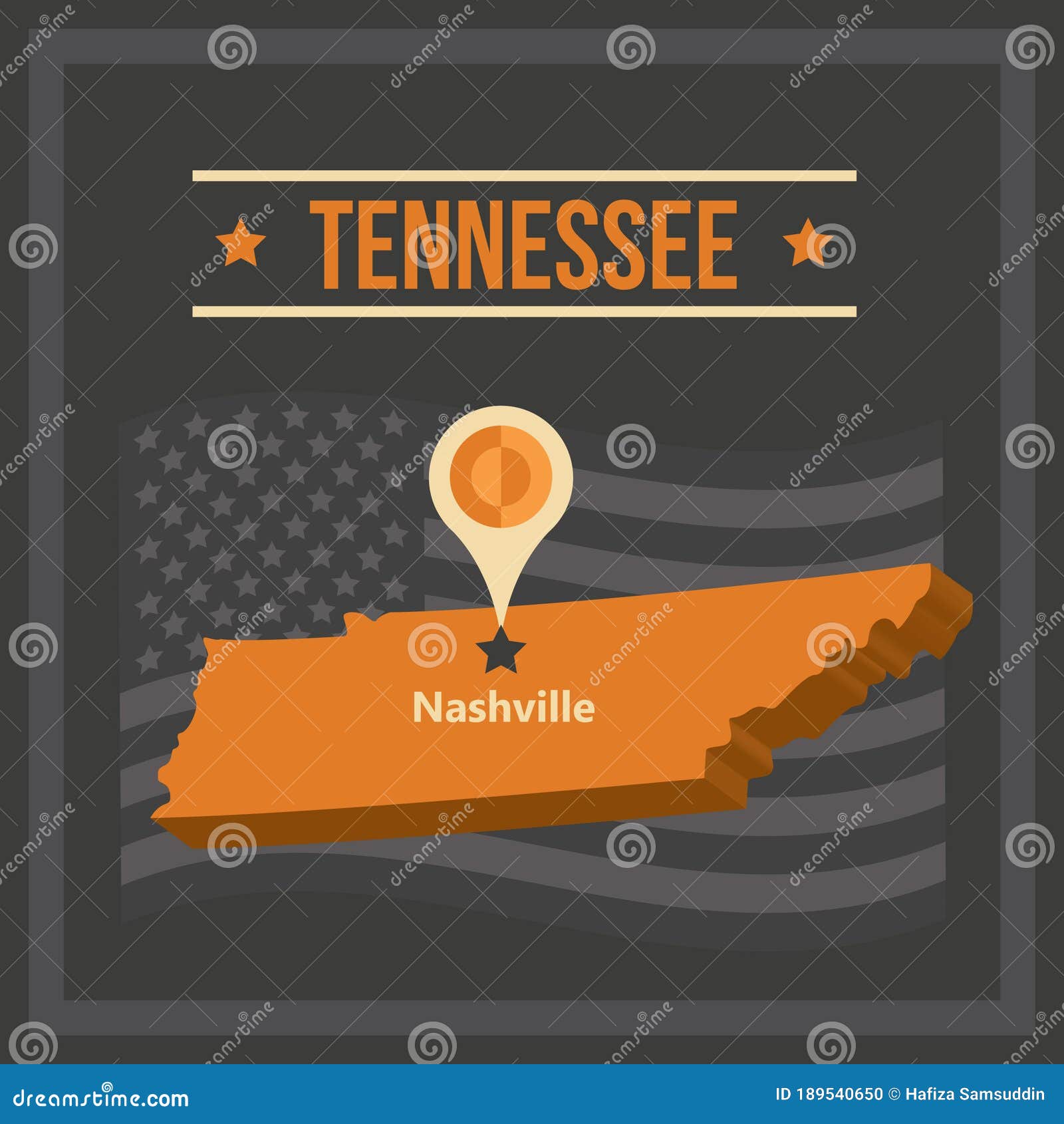 Map of Tennessee State. Vector Illustration Decorative Design Stock ...