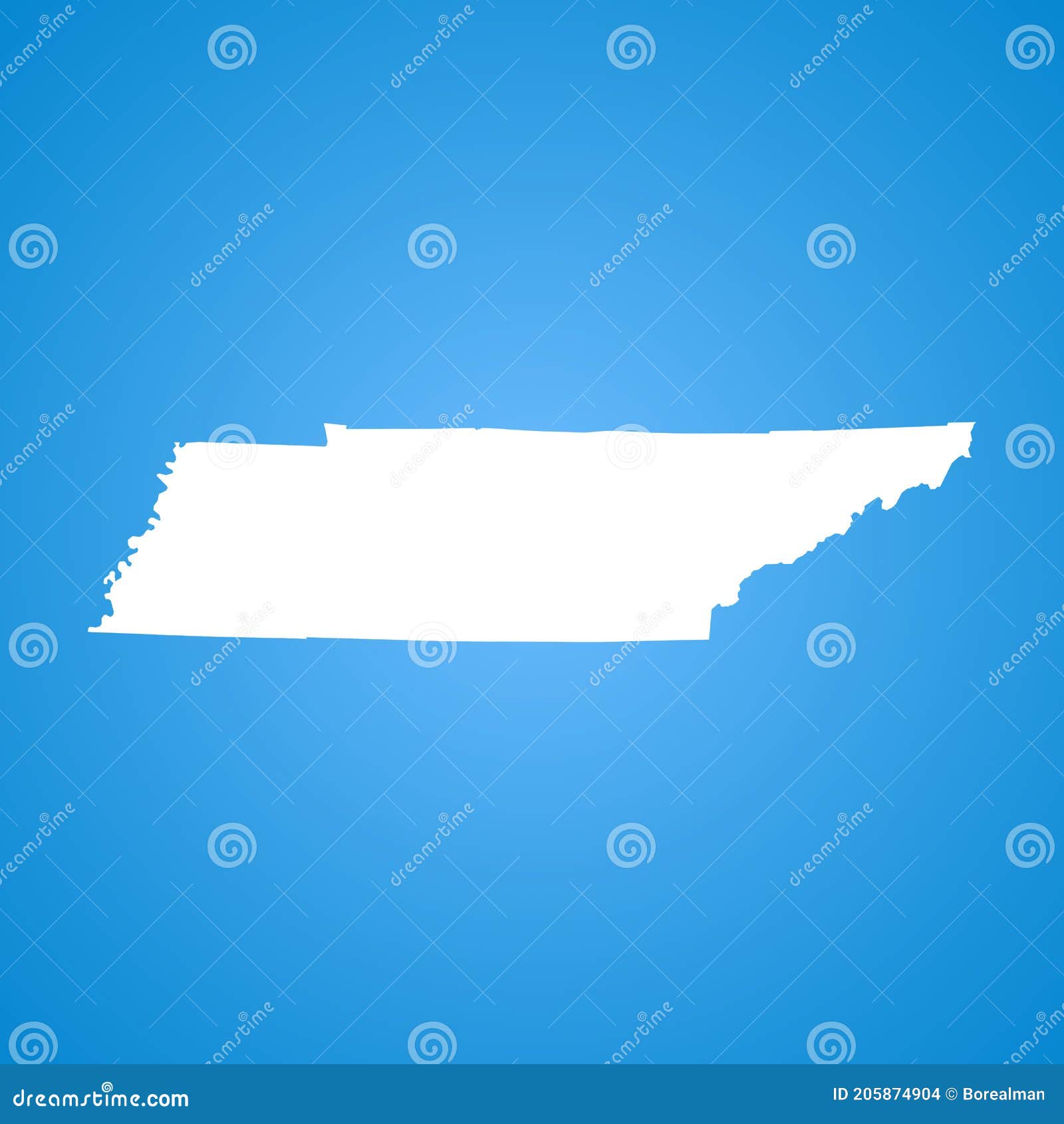 Map of the Tennessee stock vector. Illustration of state - 205874904