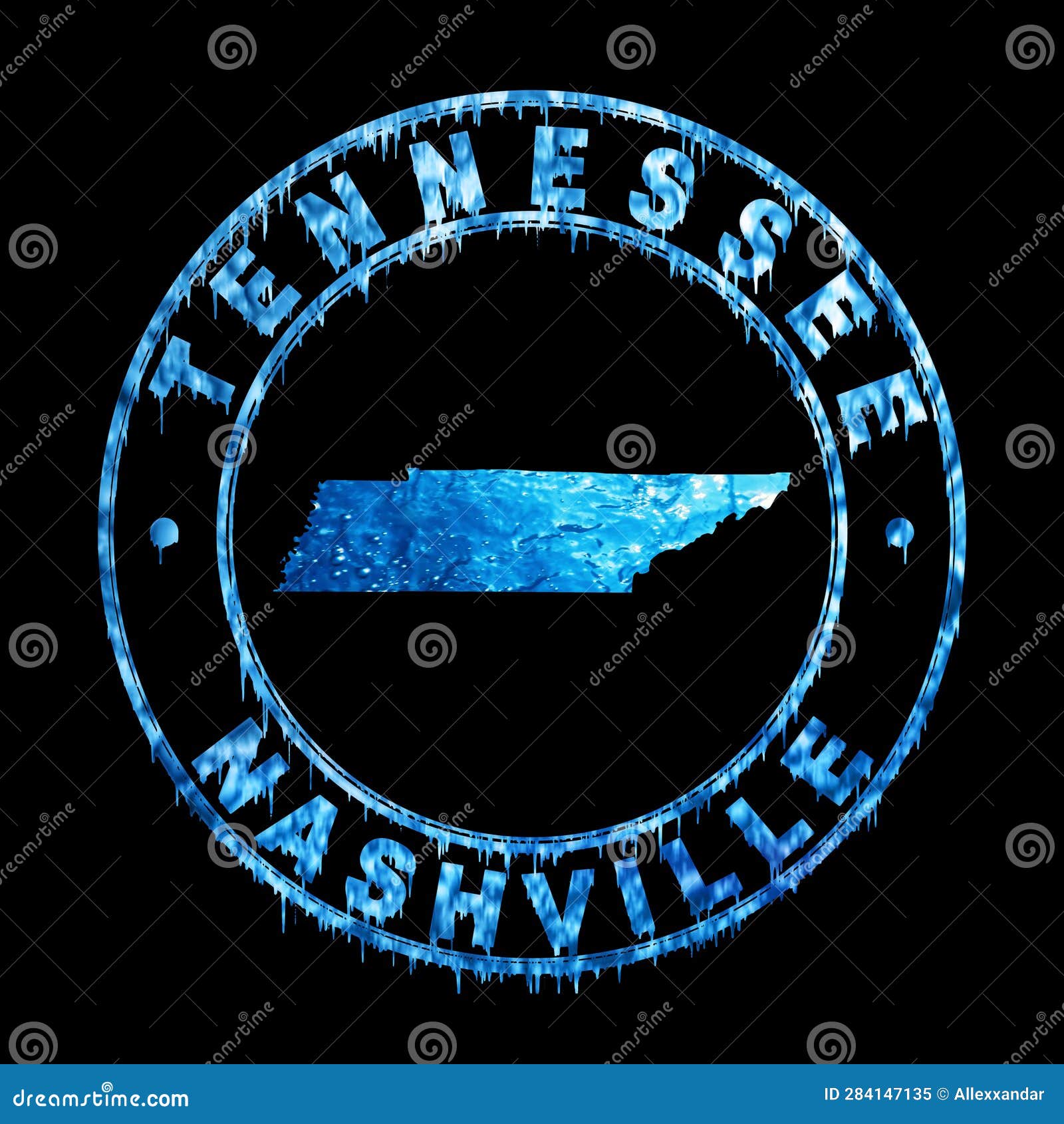 Map of Tennessee Water Concept Stock Illustration - Illustration of ...