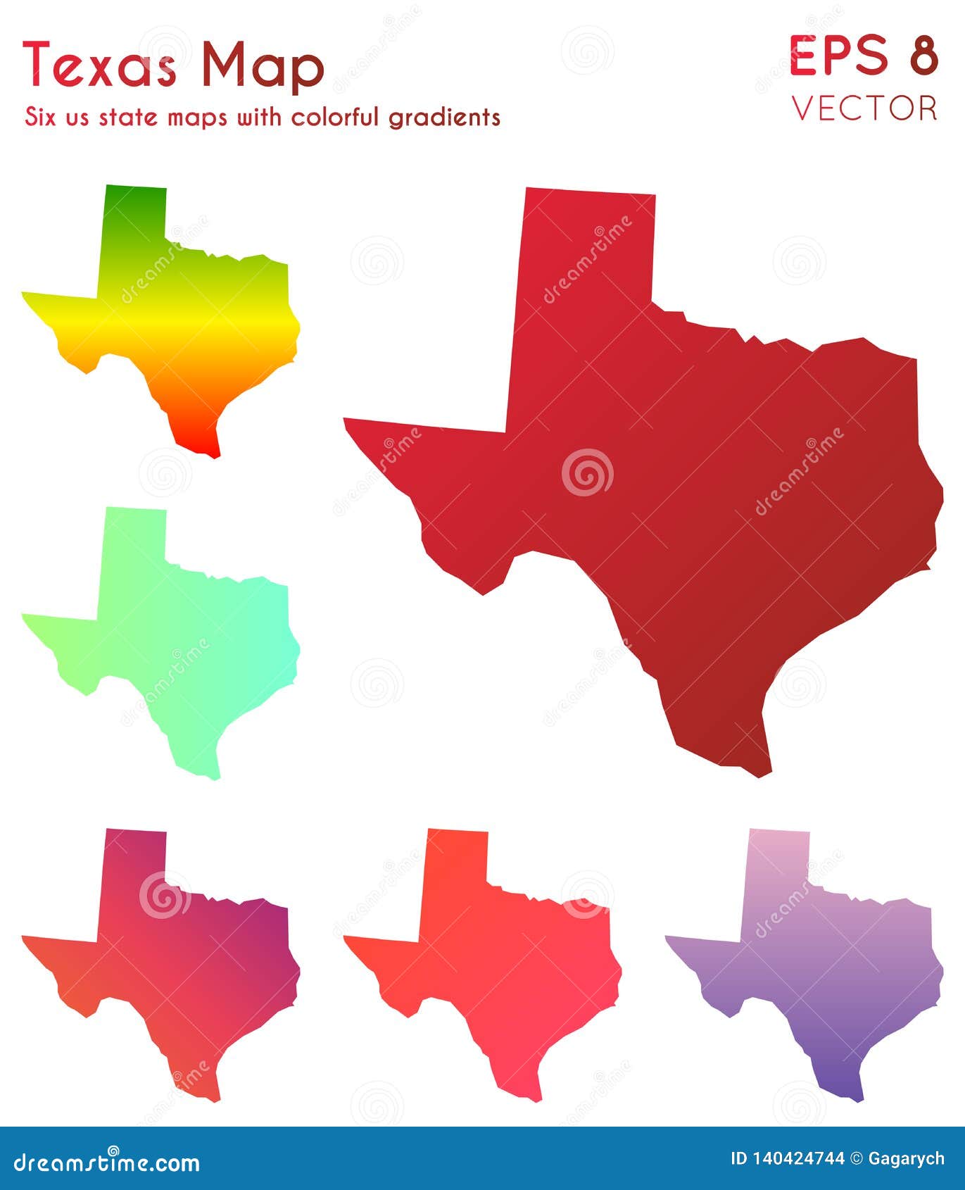 Map of Texas with Beautiful Gradients. Stock Vector - Illustration of ...