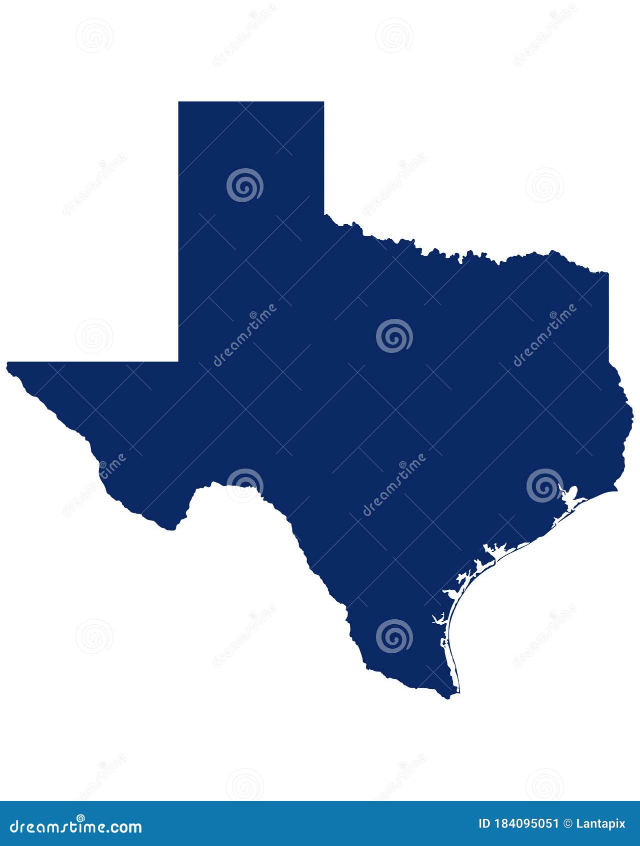 Map of Texas in Blue Colour Stock Vector - Illustration of states ...