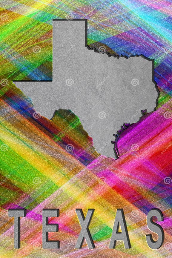 Map of Texas, Colorful Background Stock Illustration - Illustration of ...