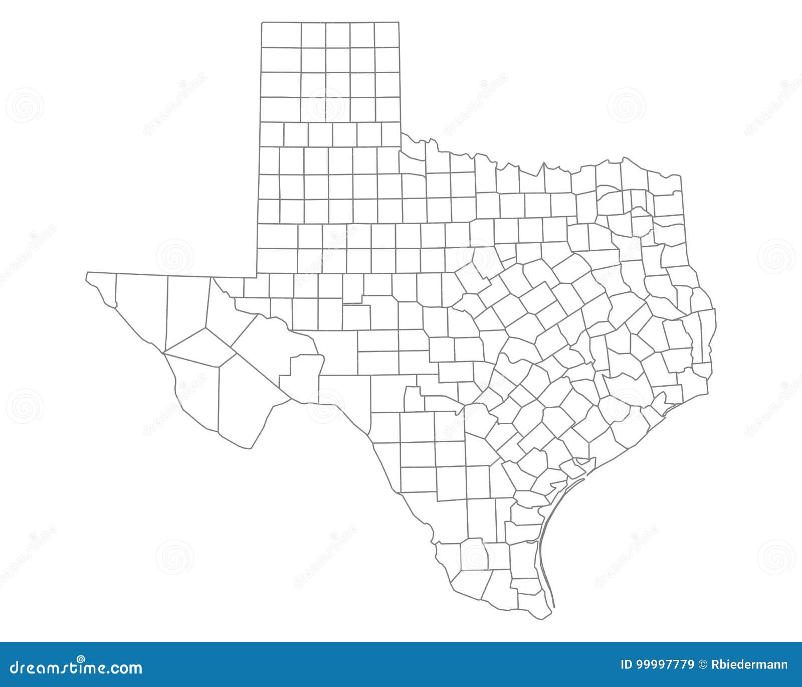 Map of Texas stock vector. Illustration of state, white - 99997779