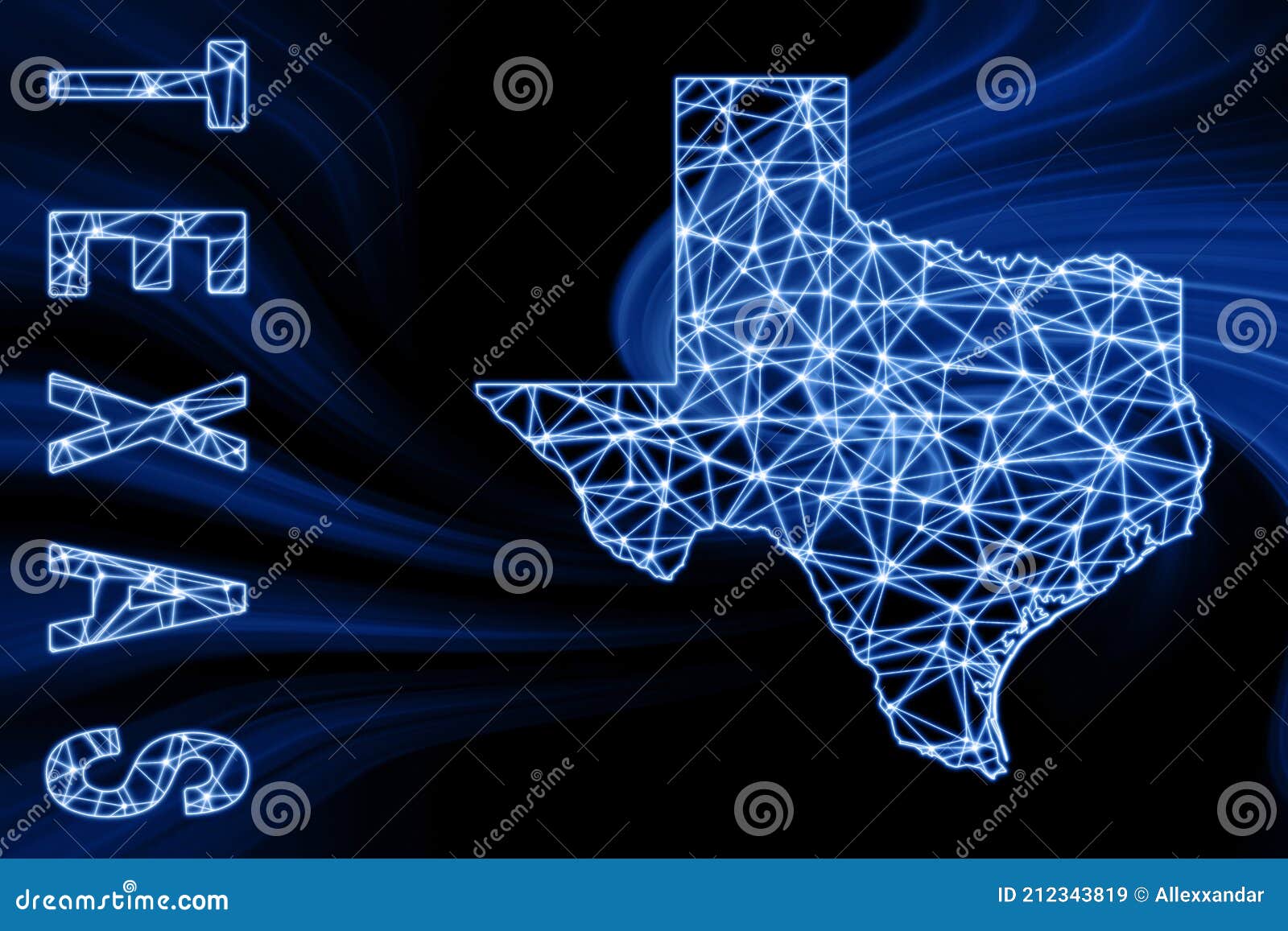 Texas Line Art Map Vector Illustration | CartoonDealer.com #126790202