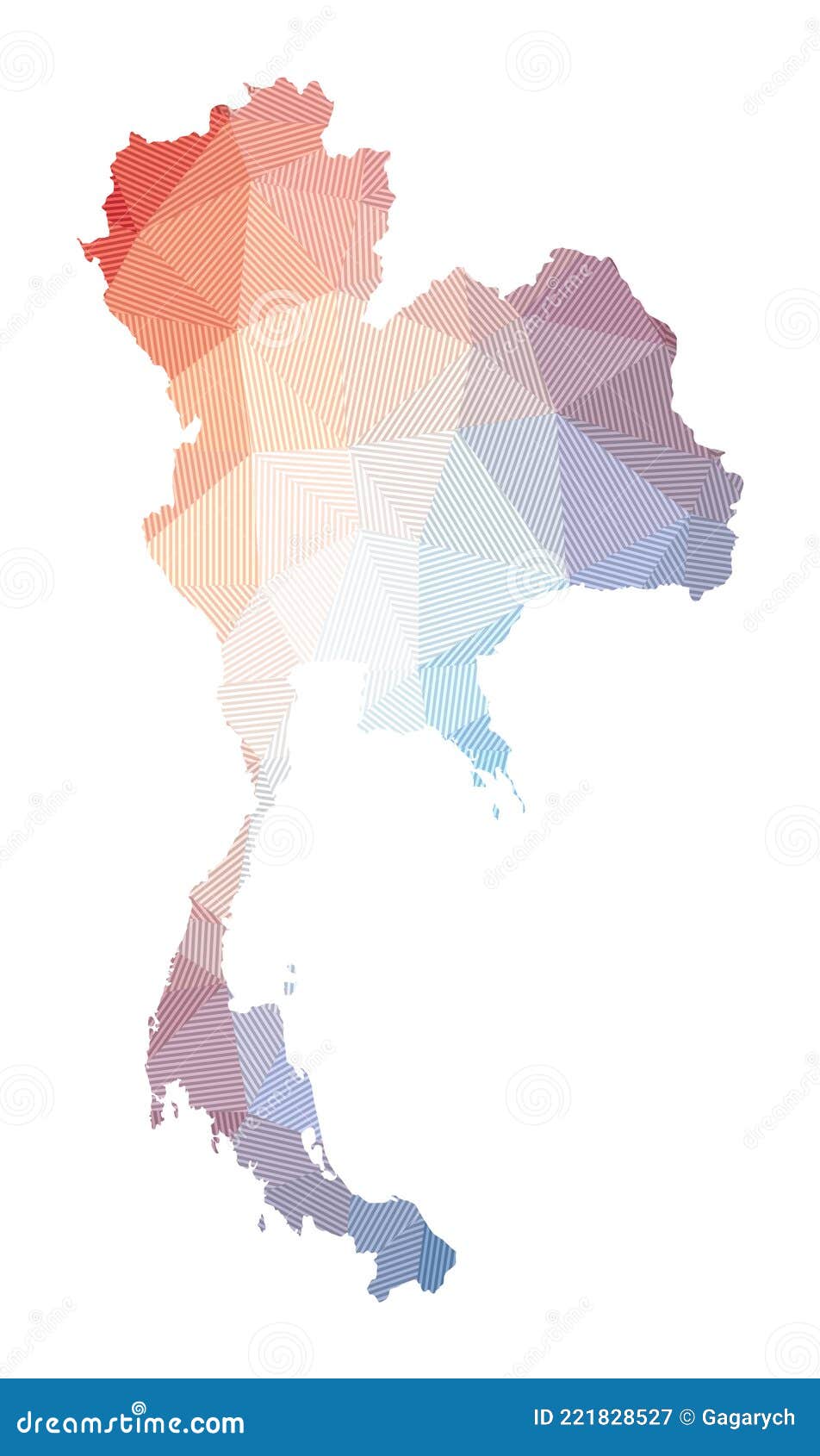 Map of Thailand. stock vector. Illustration of shape - 221828527