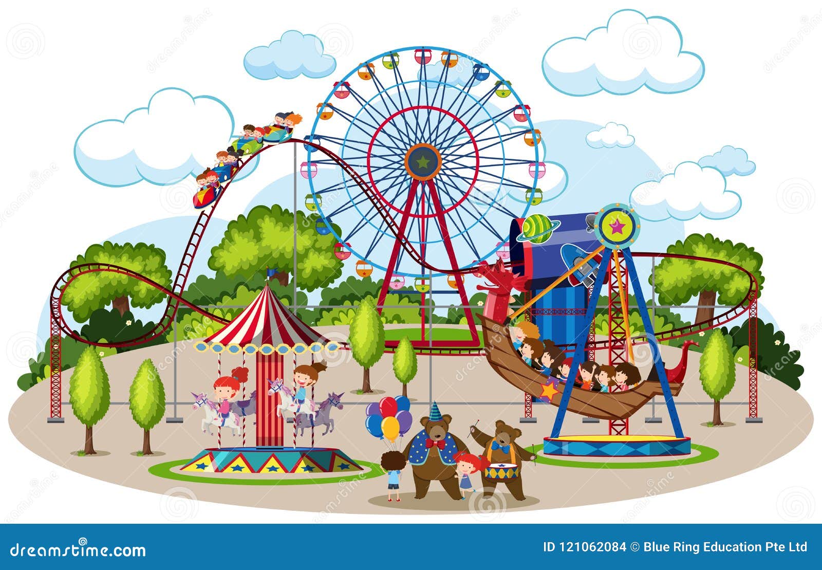 A map of theme park stock vector. Illustration of isolated - 121062084