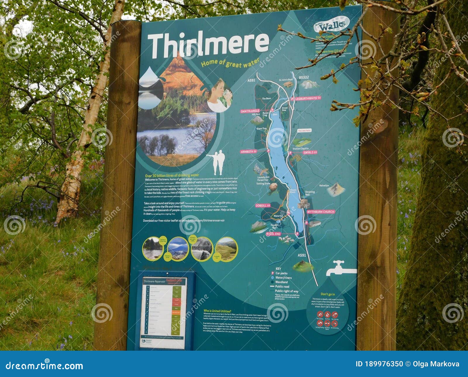 A Map of the Thirlmere Forest Editorial Image - Image of directions ...