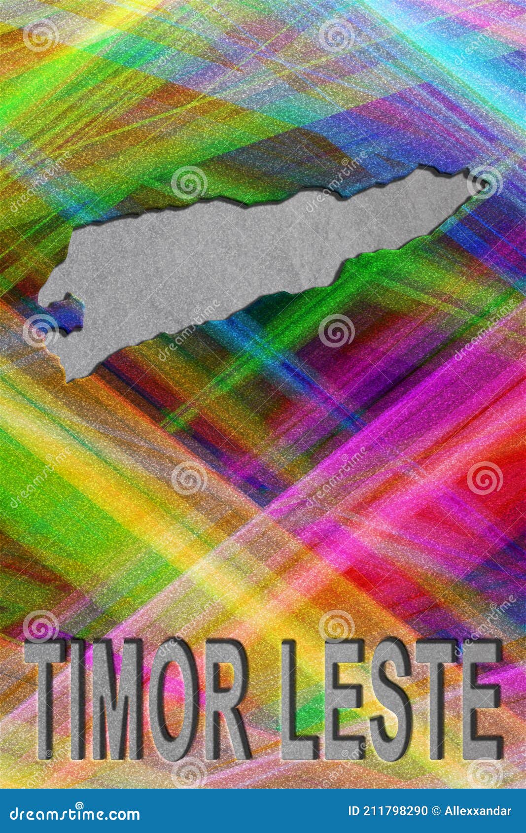 Map of Timor Leste, Colorful Background Stock Illustration ...