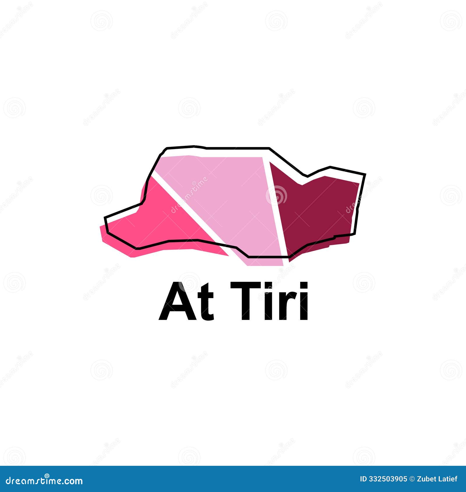 Map of at Tiri City Modern Simple Geometric with Outline, Illustration ...