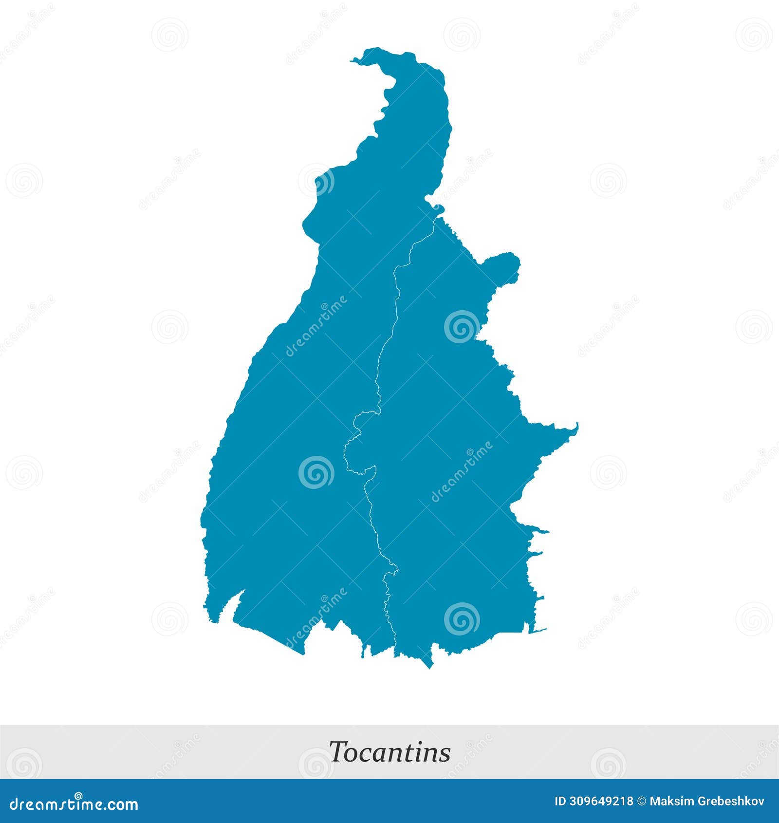 Map Of Tocantins Is A State Of Brazil With Mesoregions Vector ...