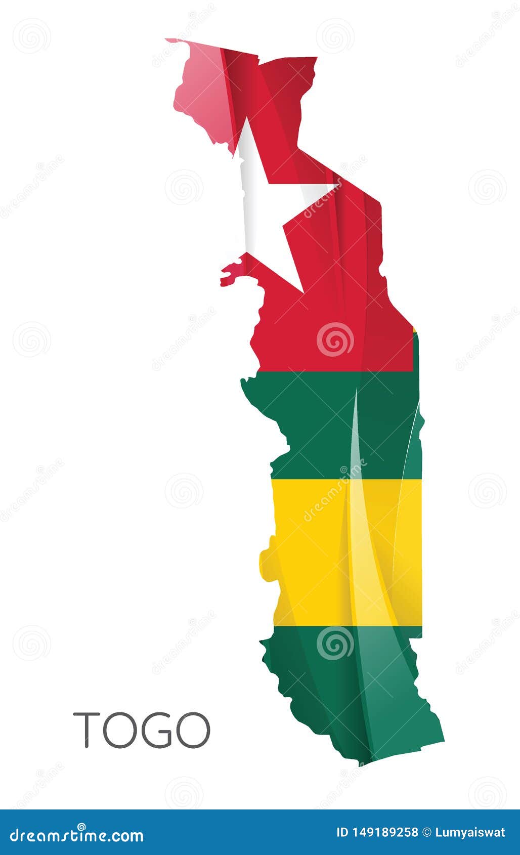 Map of Togo with National Flag. Vector Illustration Stock Vector ...