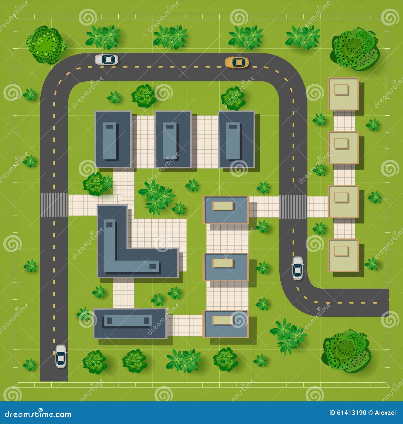 Map of a Top View from the Rooftops Stock Vector - Illustration of ...