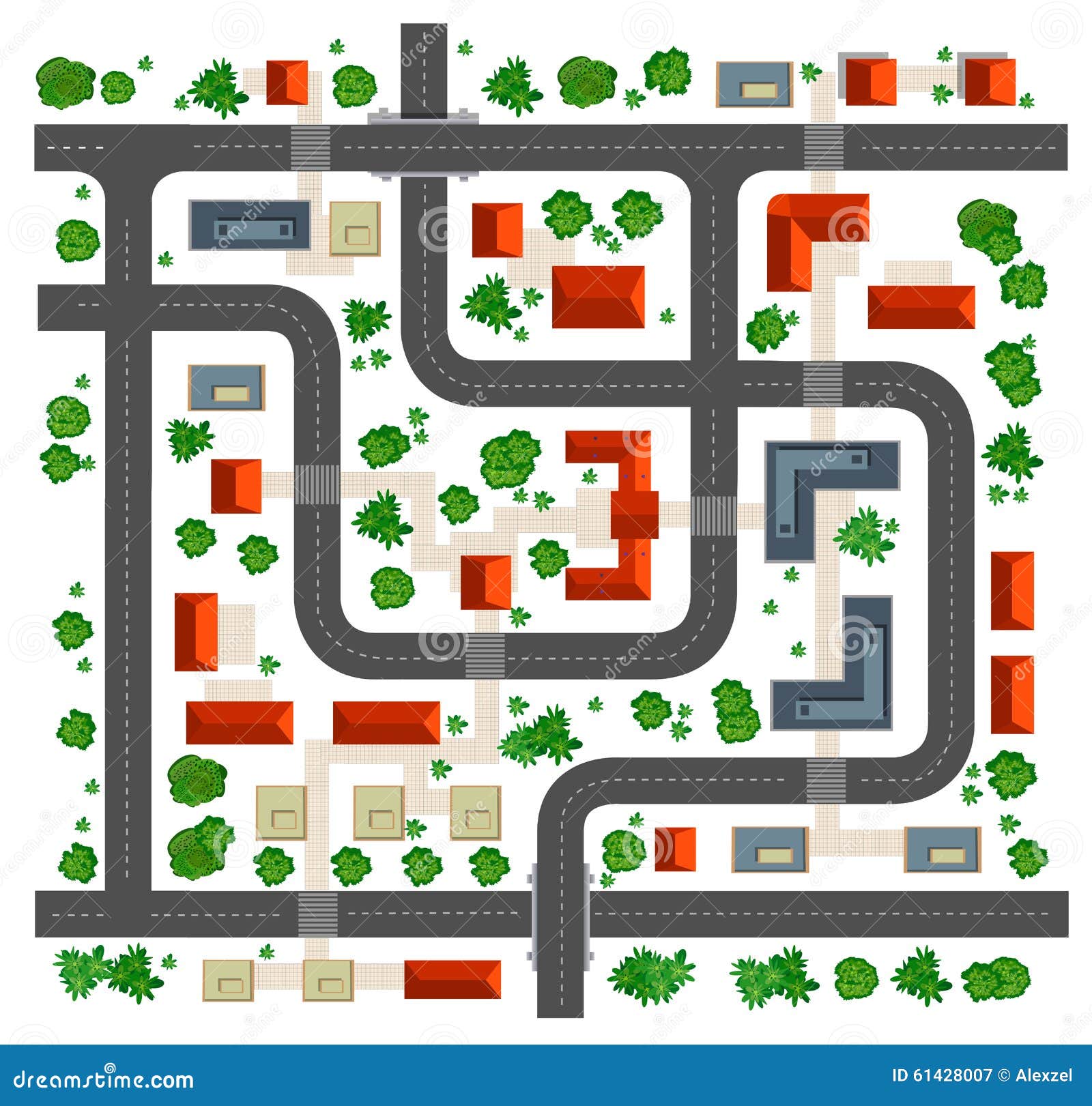 Map Top View Cartoon Vector | CartoonDealer.com #61428007