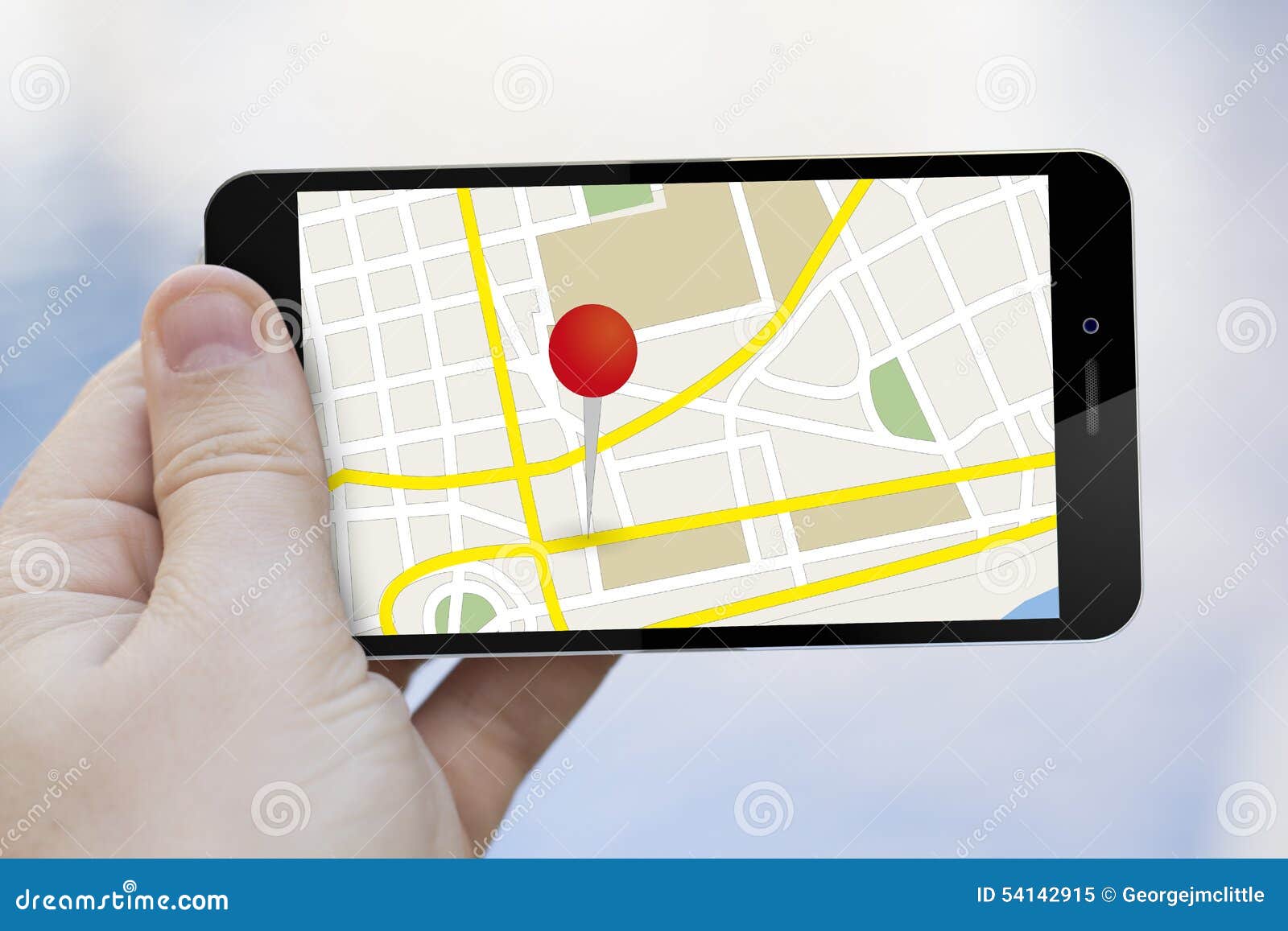 Map Touchscreen Mobile Phone Stock Image - Image of position, auto ...