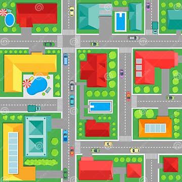 Map of Town Top View Background Pattern. Vector Stock Vector ...