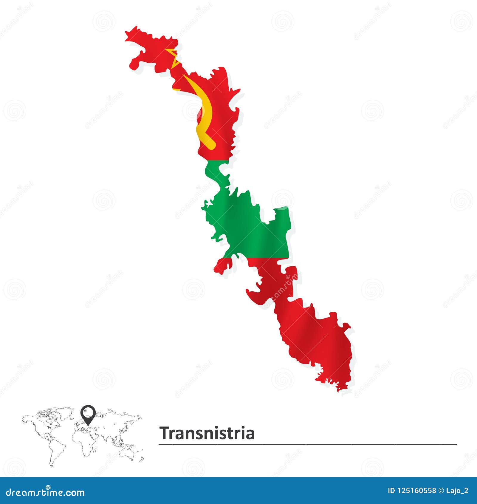 Map of Transnistria with Flag Stock Vector - Illustration of background ...