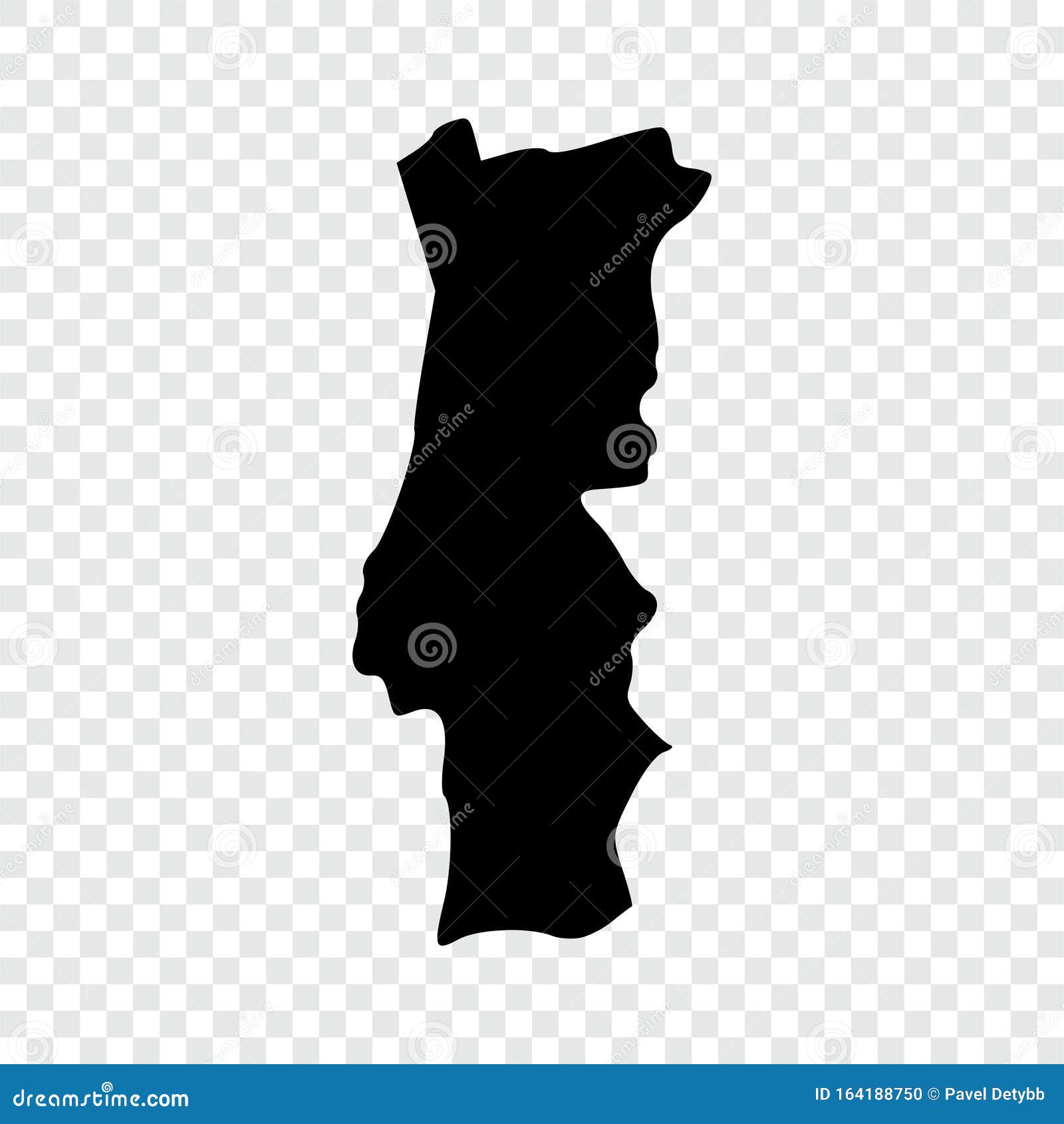 Portugal Map on Transparent Background. Vector Illustration Stock ...