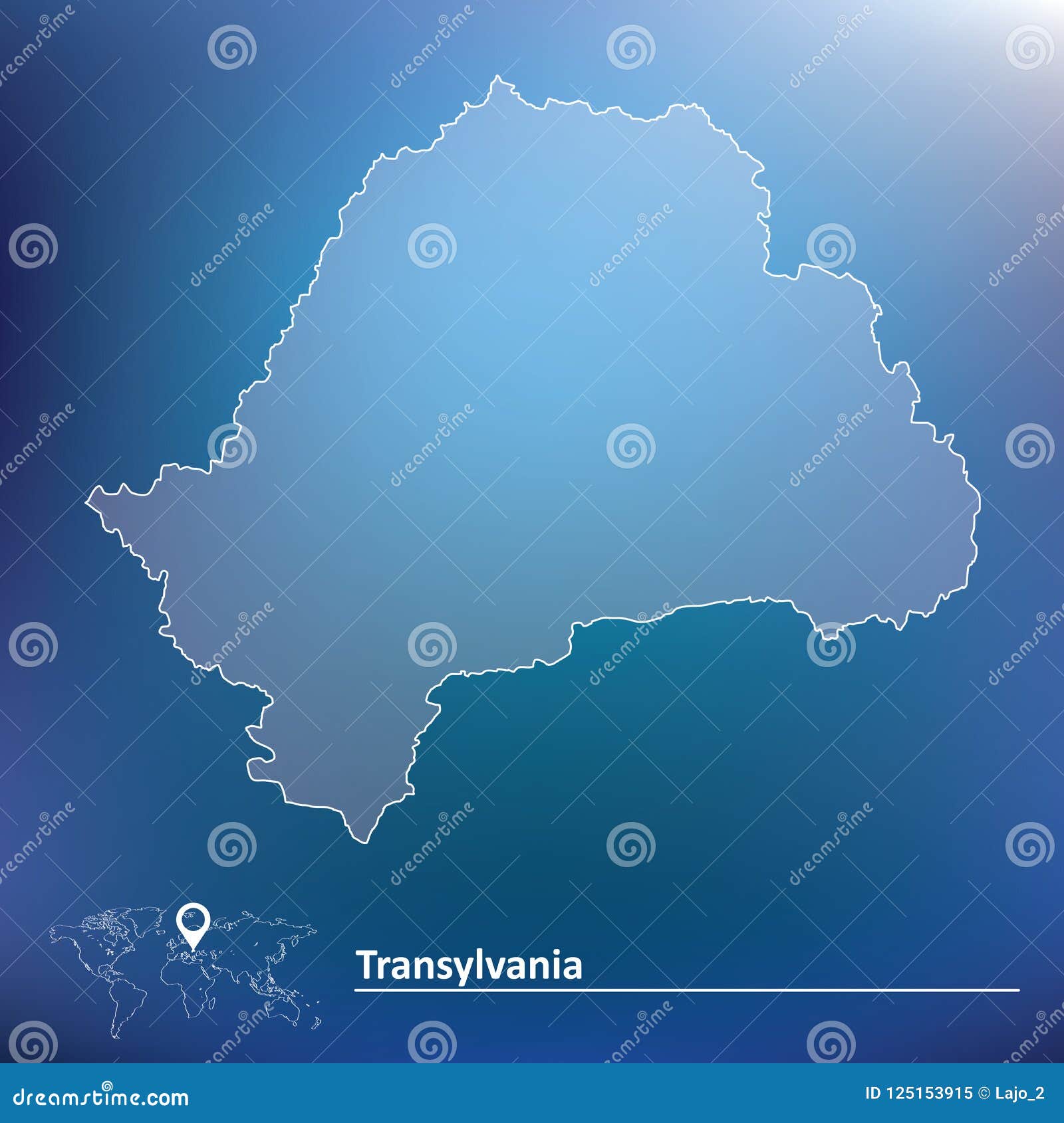Map of Transylvania stock vector. Illustration of bucharest - 125153915