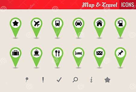 Map & Travel Vector Icon Set Stock Vector - Illustration of excursions ...