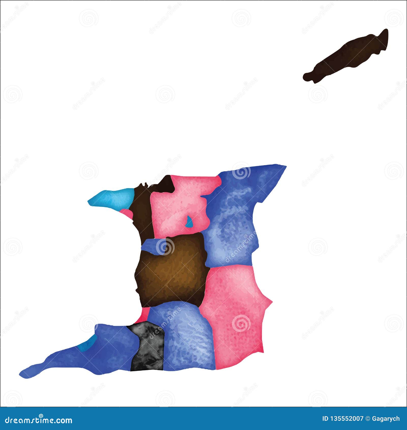 Map Of Trinidad And Tobago Stock Vector Illustration Of Paper